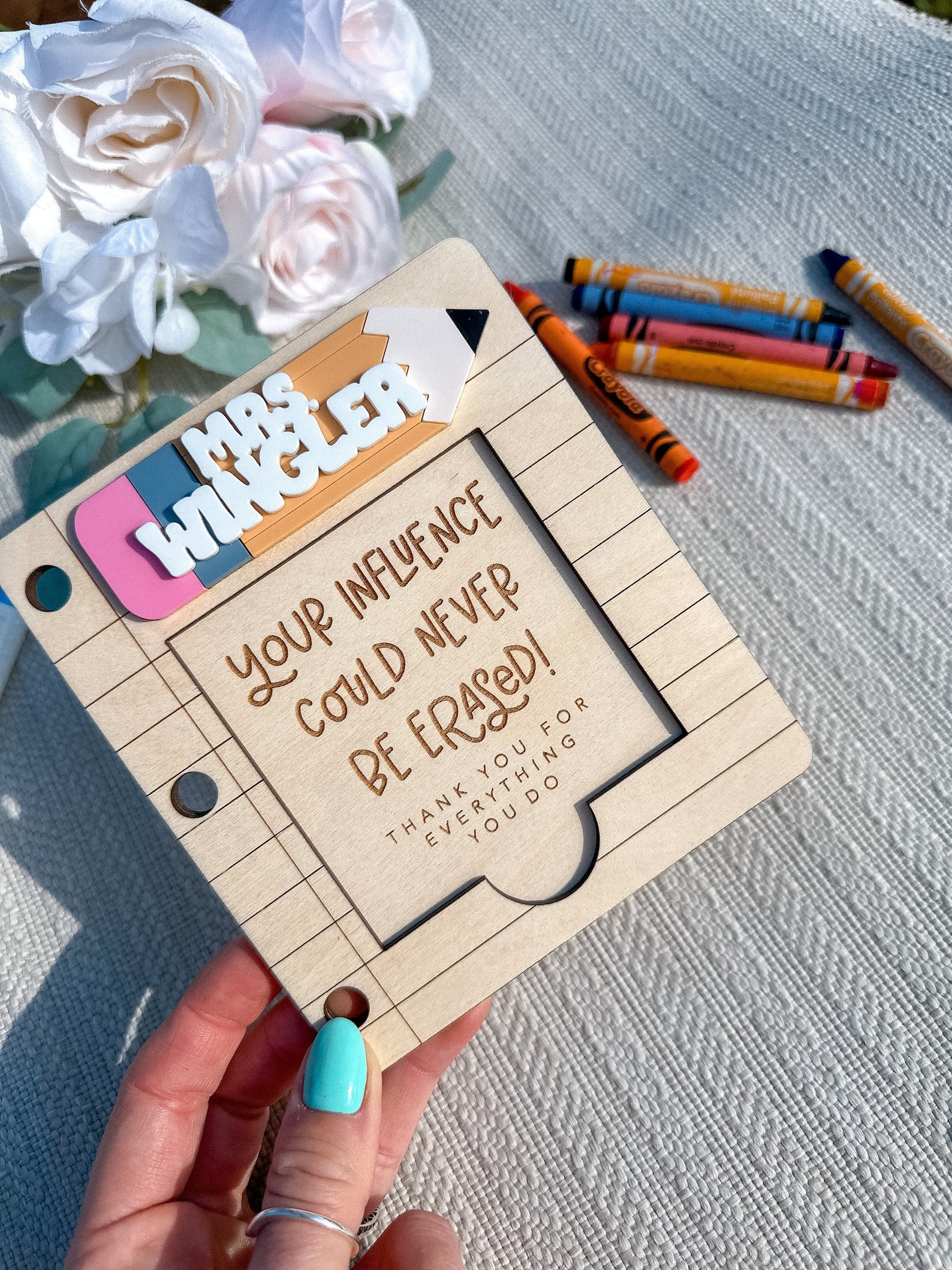 Teacher Appreciation Gifts Sticky Note Holder Teacher Gift Appreciation ...