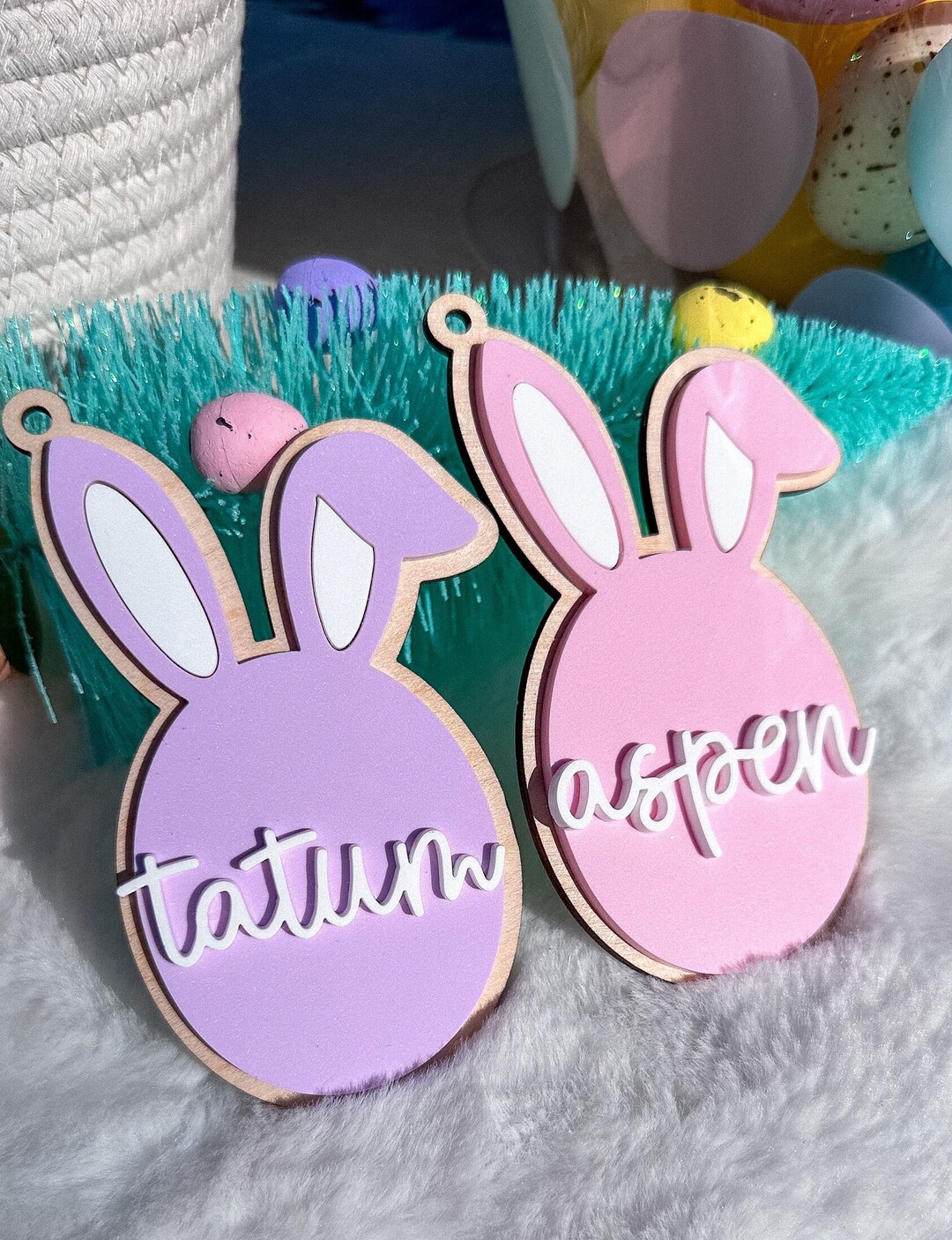 Bunny Easter Name Tag| Easter Basket Tags| Easter Basket| Easter Decor ...