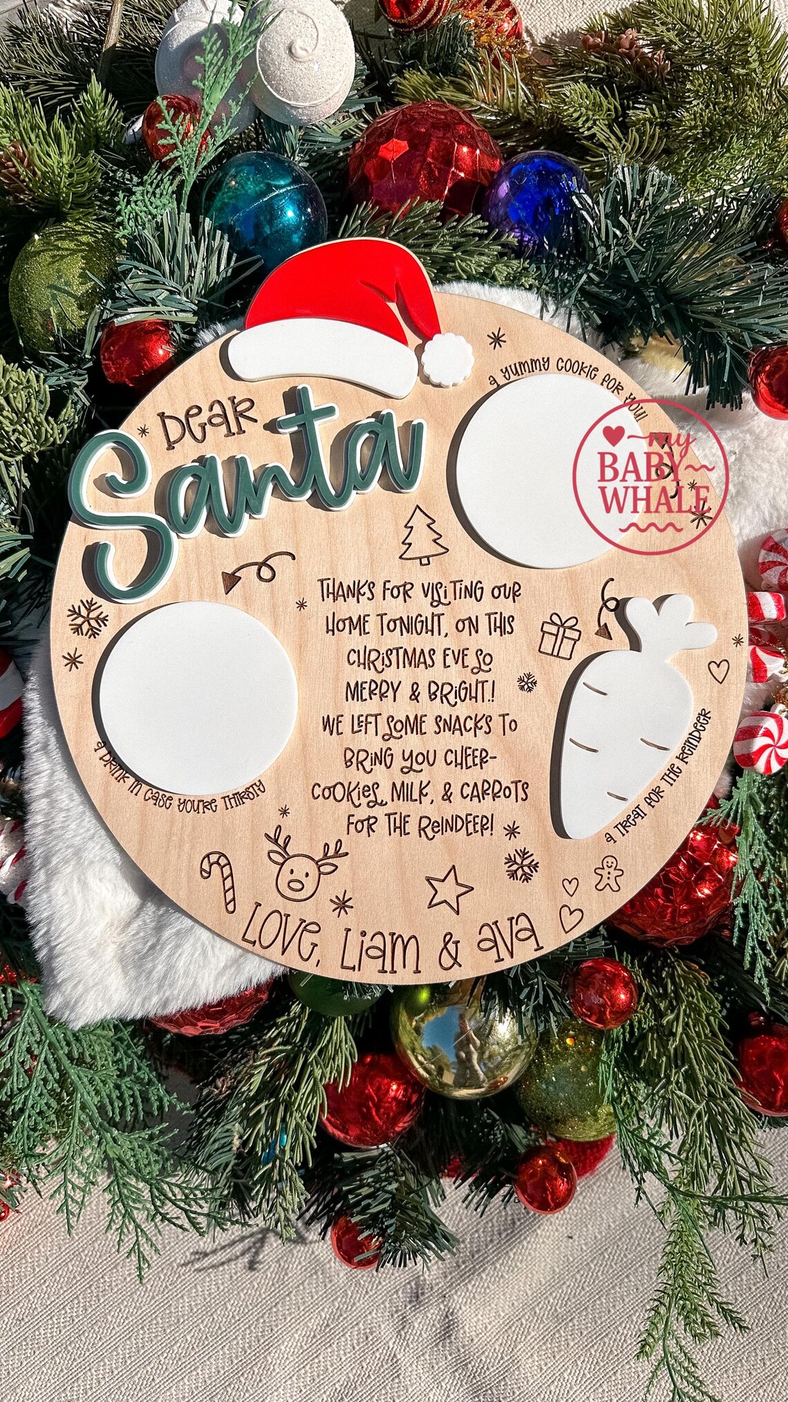 Personalized Santa Cookie Tray| Santa Teat Board| Christmas Eve Family ...