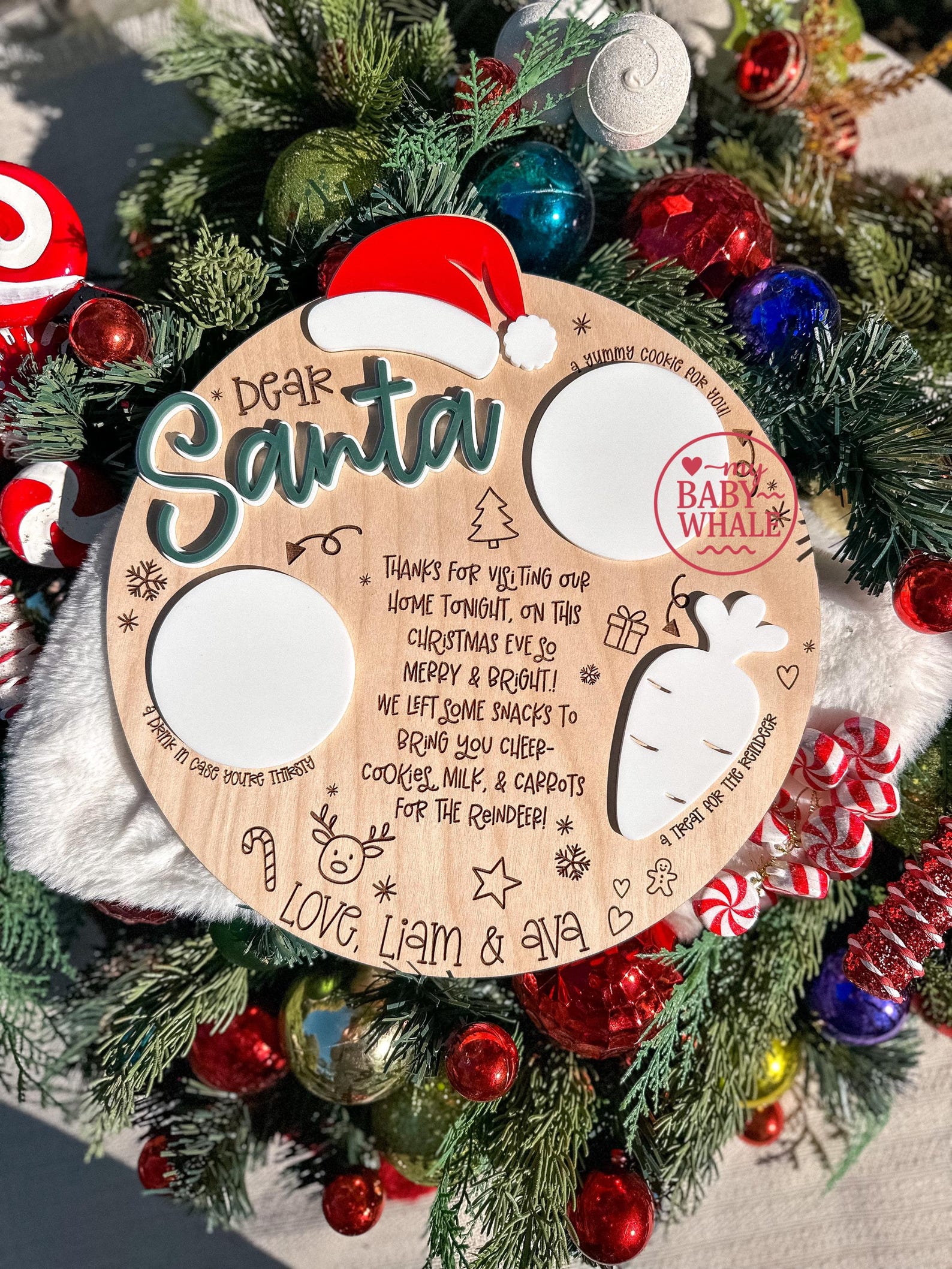 Personalized Santa Cookie Tray| Santa Teat Board| Christmas Eve Family ...