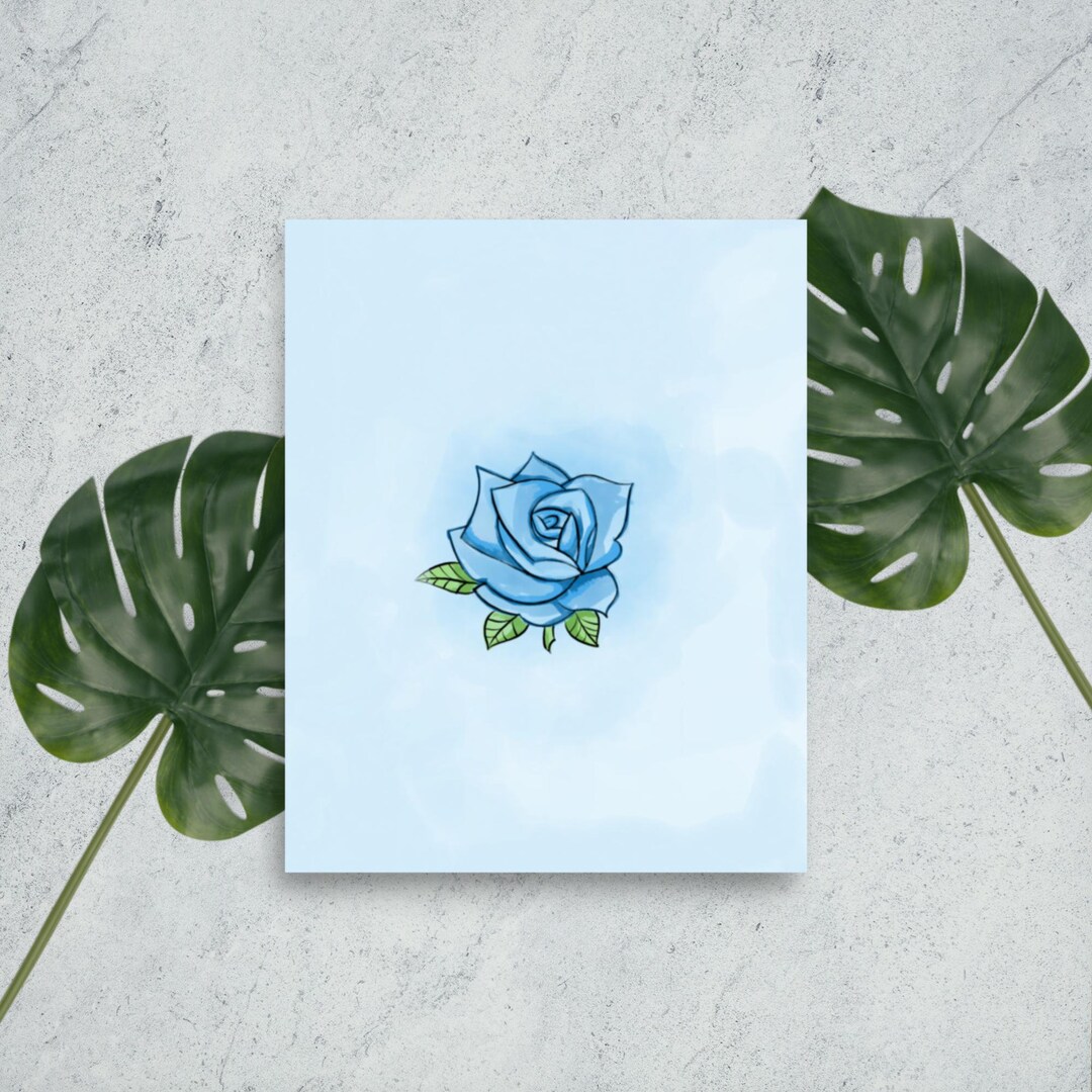 Blue Rose Poster - Etsy