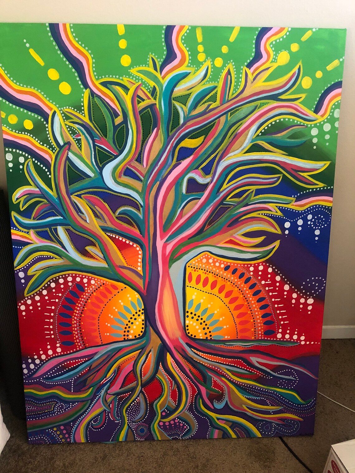 Tree of Life Painting Large - Acrylic on Canvas - Etsy