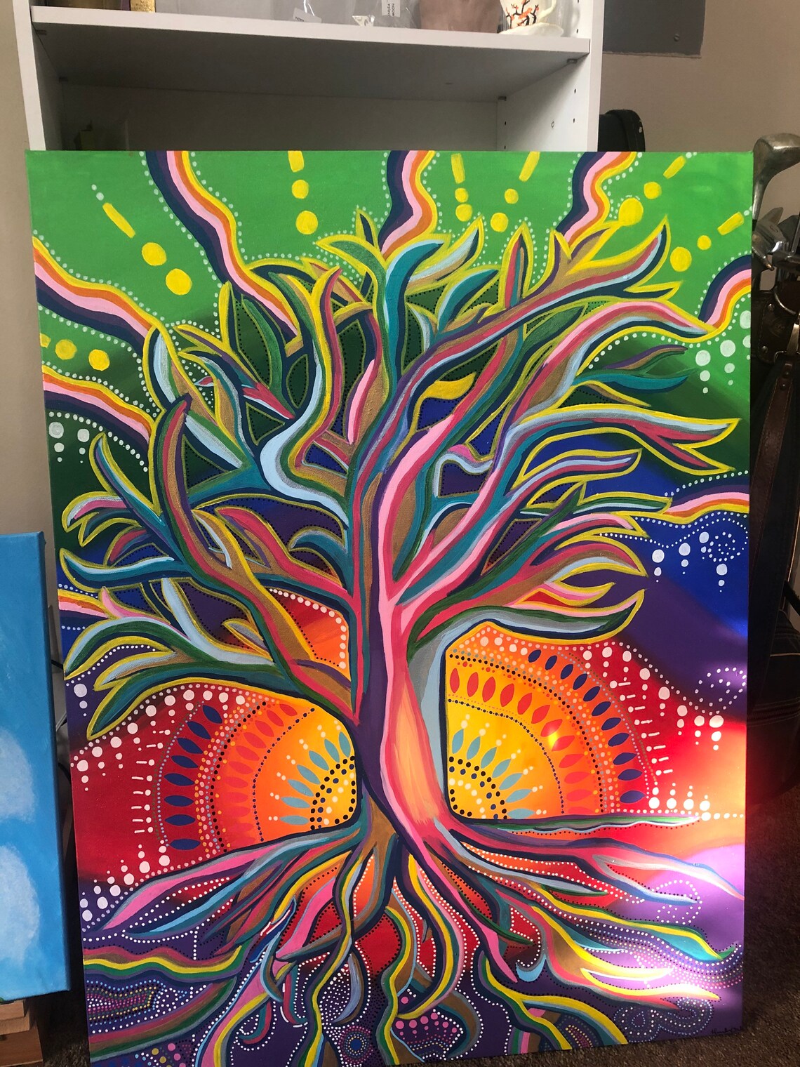 Tree of Life Painting Large - Acrylic on Canvas - Etsy