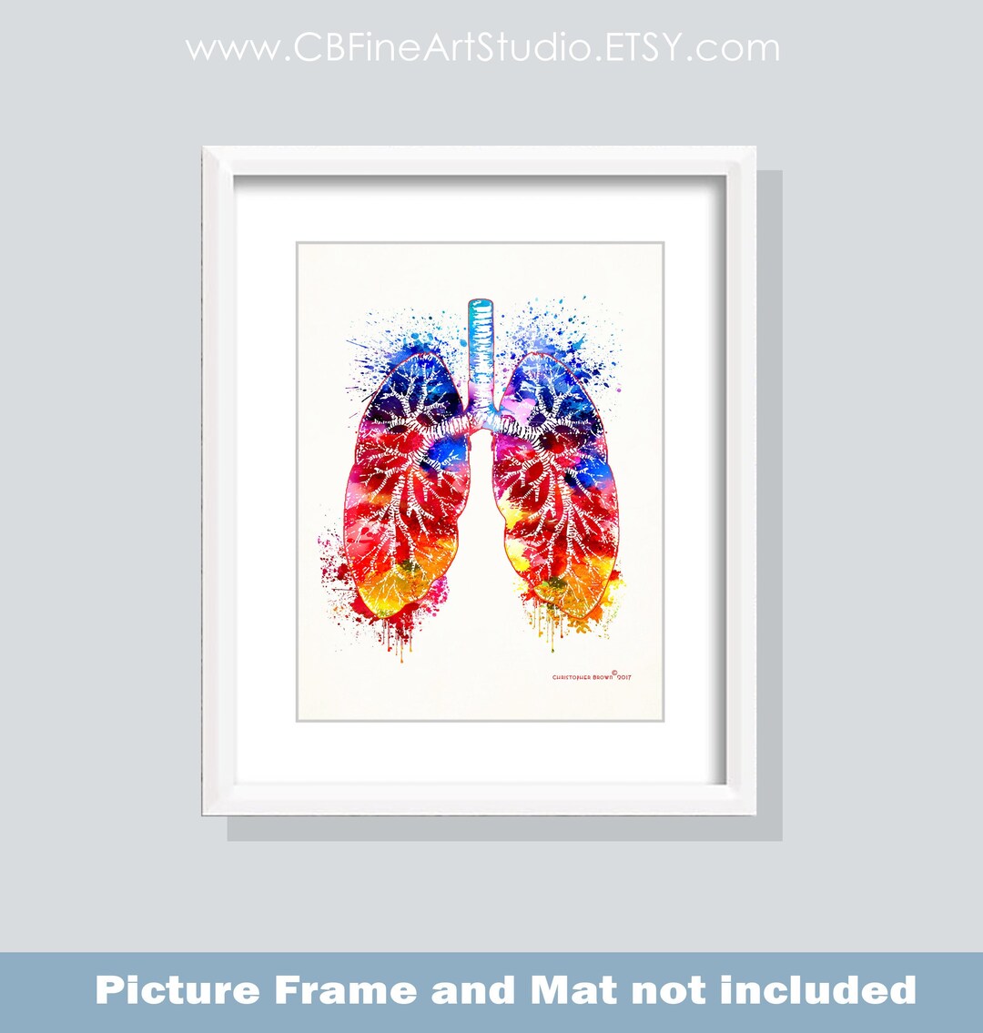 Anatomy Art, lungs Watercolor Lungs Print, Medical Decor, Anatomy Print ...
