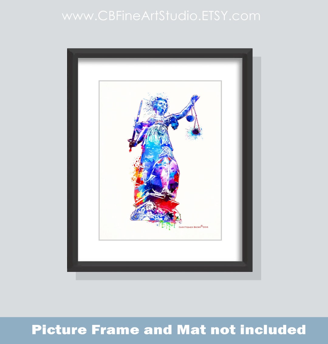 Lawyer Print, lady Justice Watercolor Print, Lawyer Print, Lawyer Gift ...