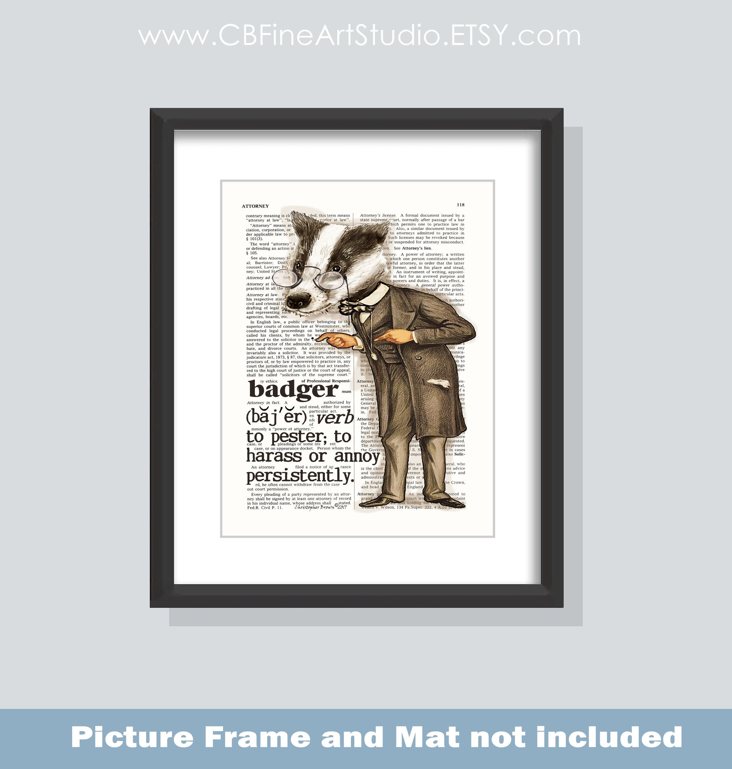 Lawyer Print, badger the Witness, Funny Lawyer Print, Lawyer Gift, Law ...