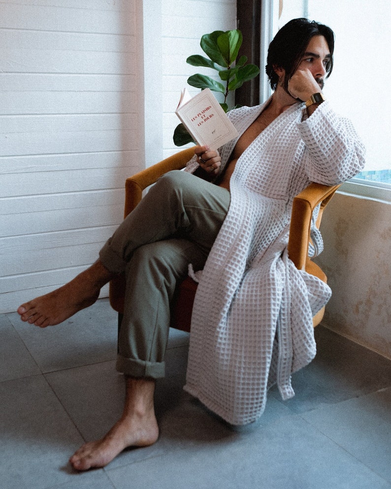 MENS Luxury Waffle Robe Organic Turkish Cotton - Etsy