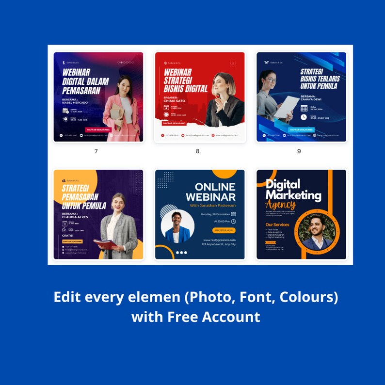Webinar Theme Canva Template for Instagram Posts - Etsy