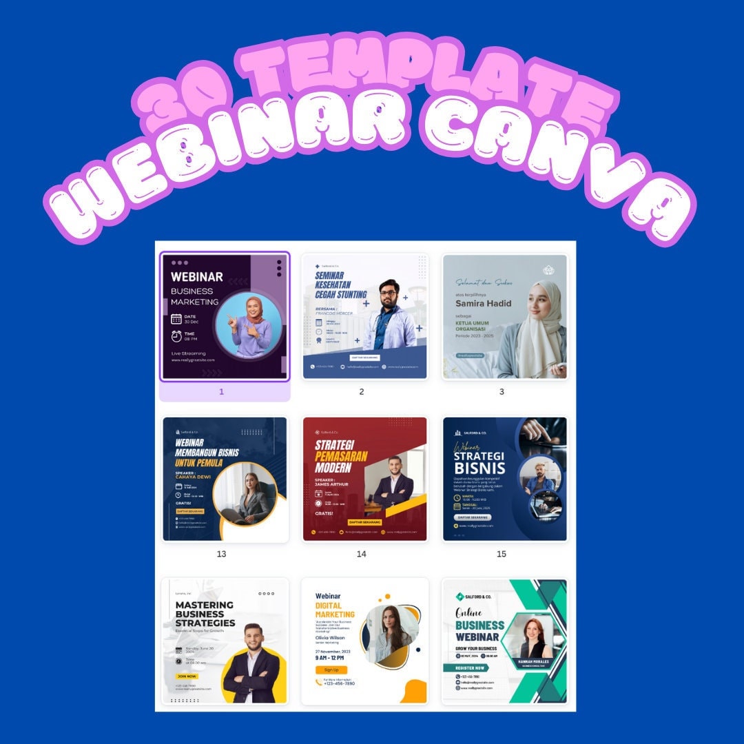 Webinar Theme Canva Template for Instagram Posts - Etsy
