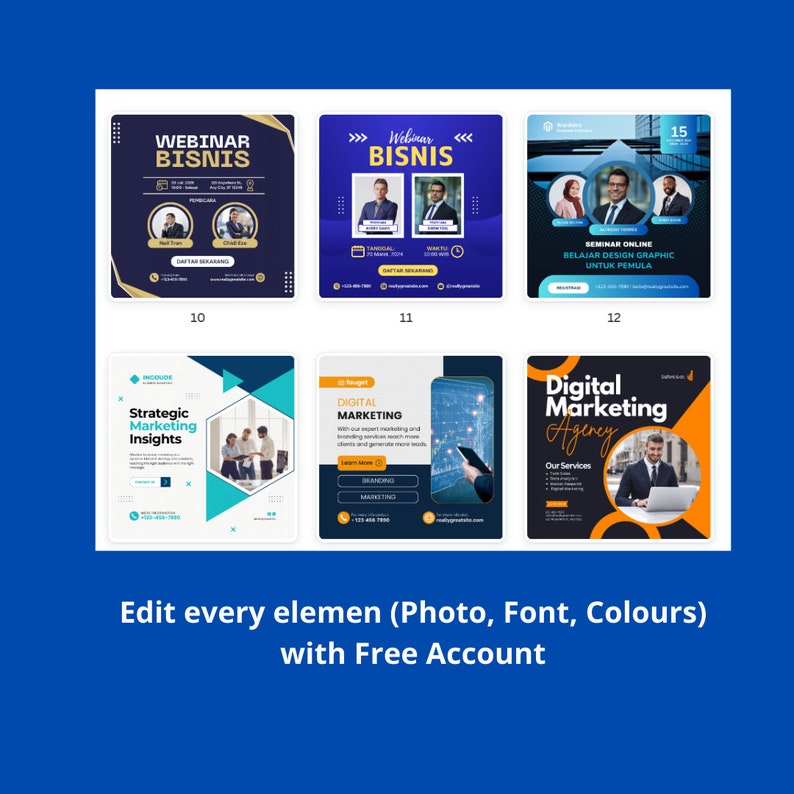 Webinar Theme Canva Template for Instagram Posts - Etsy