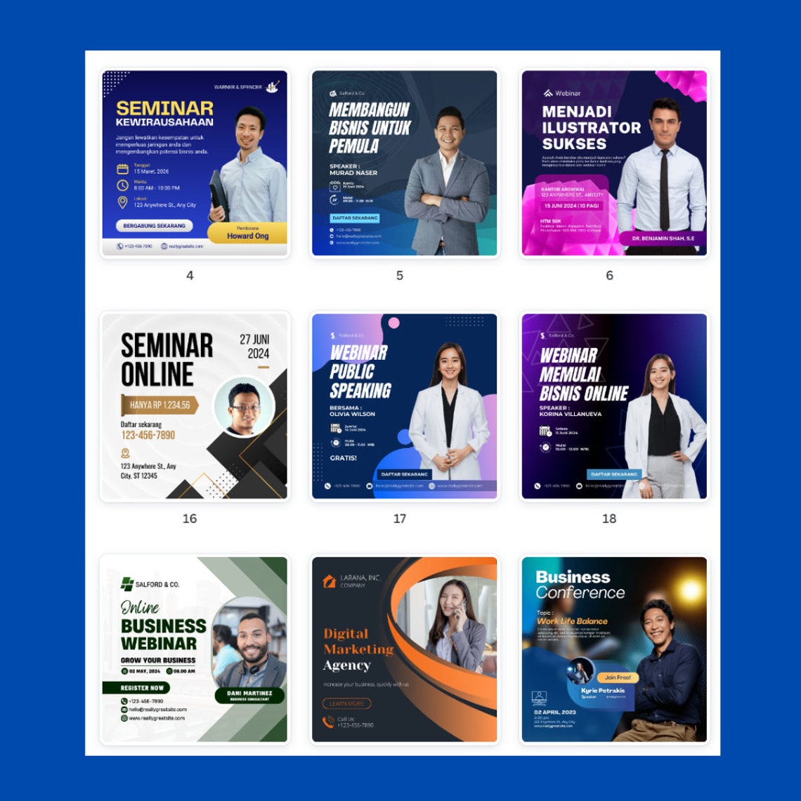 Webinar Theme Canva Template for Instagram Posts - Etsy