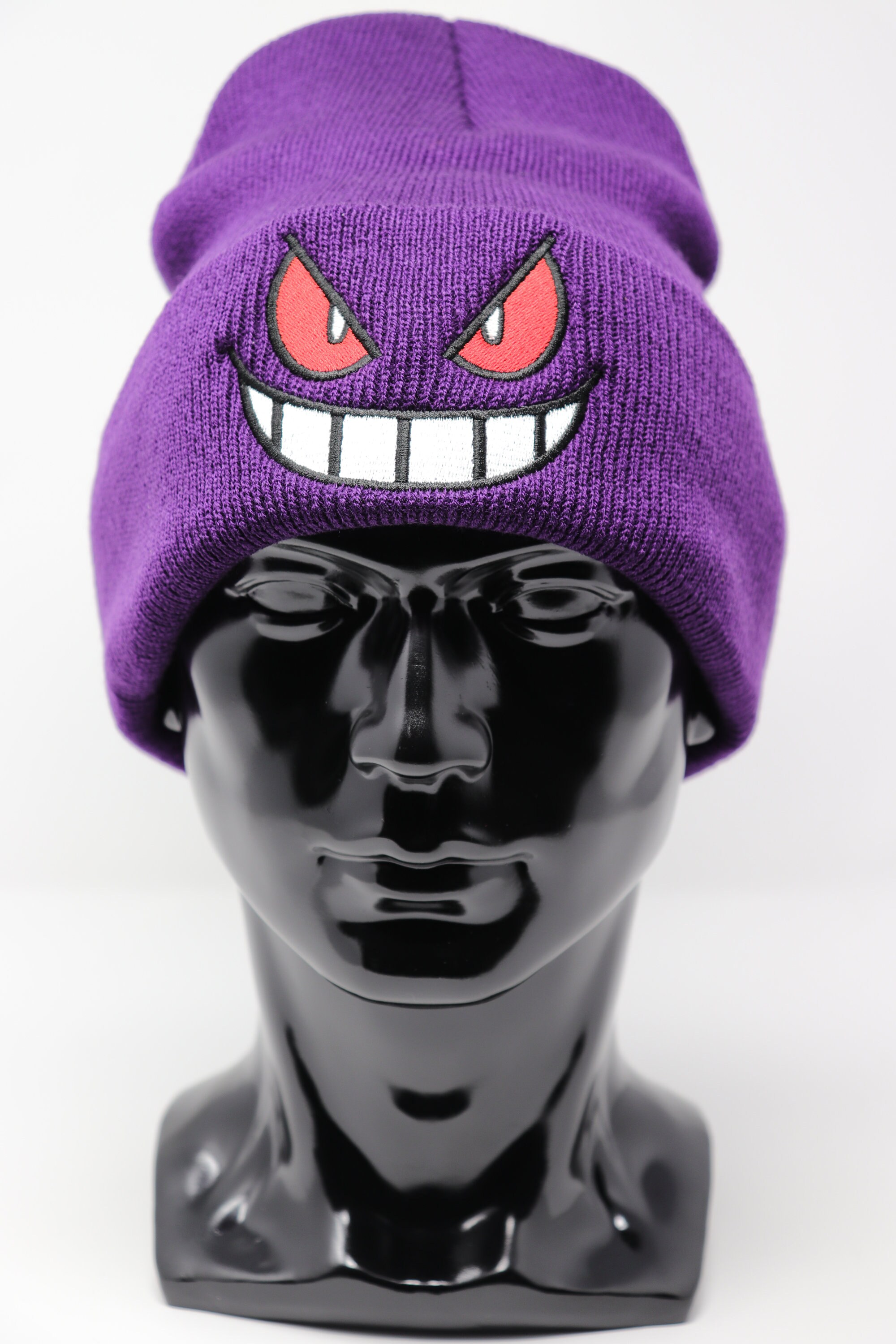 Gengar Grin Embroidered Cuffed Beanie Multiple Colors | Etsy