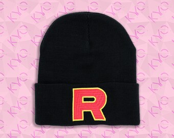 Team Rocket Embroidered Black Cuffed Beanie Multiple | Etsy