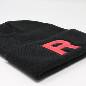 Team Rocket | Embroidered Black Cuffed Beanie | Multiple Styles | Men ...