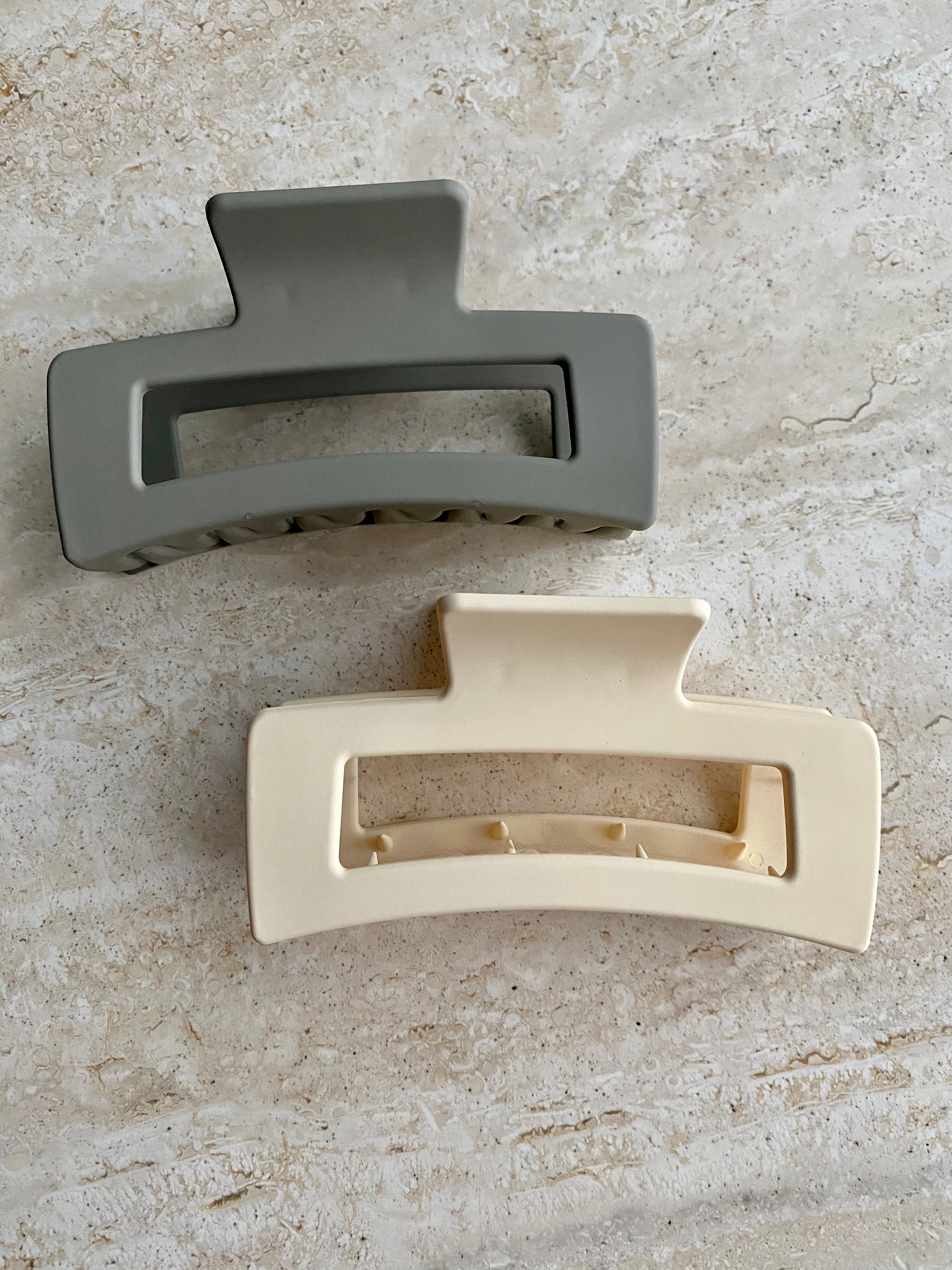 Large Matte Rectangle Claw Clip 90's Inspired Clip | Etsy