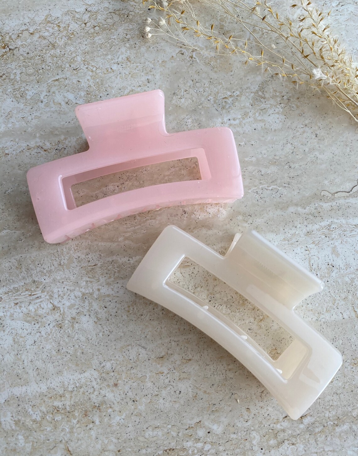 Medium Rectangle 90's Inspired Claw Clip Pink and Blue - Etsy