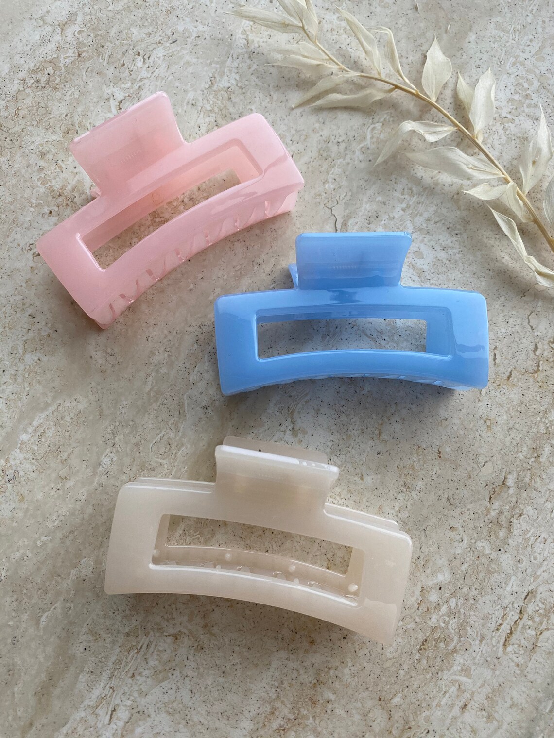 Medium Rectangle, 90's Inspired Claw Clip, Pink and Blue Hair Clip ...