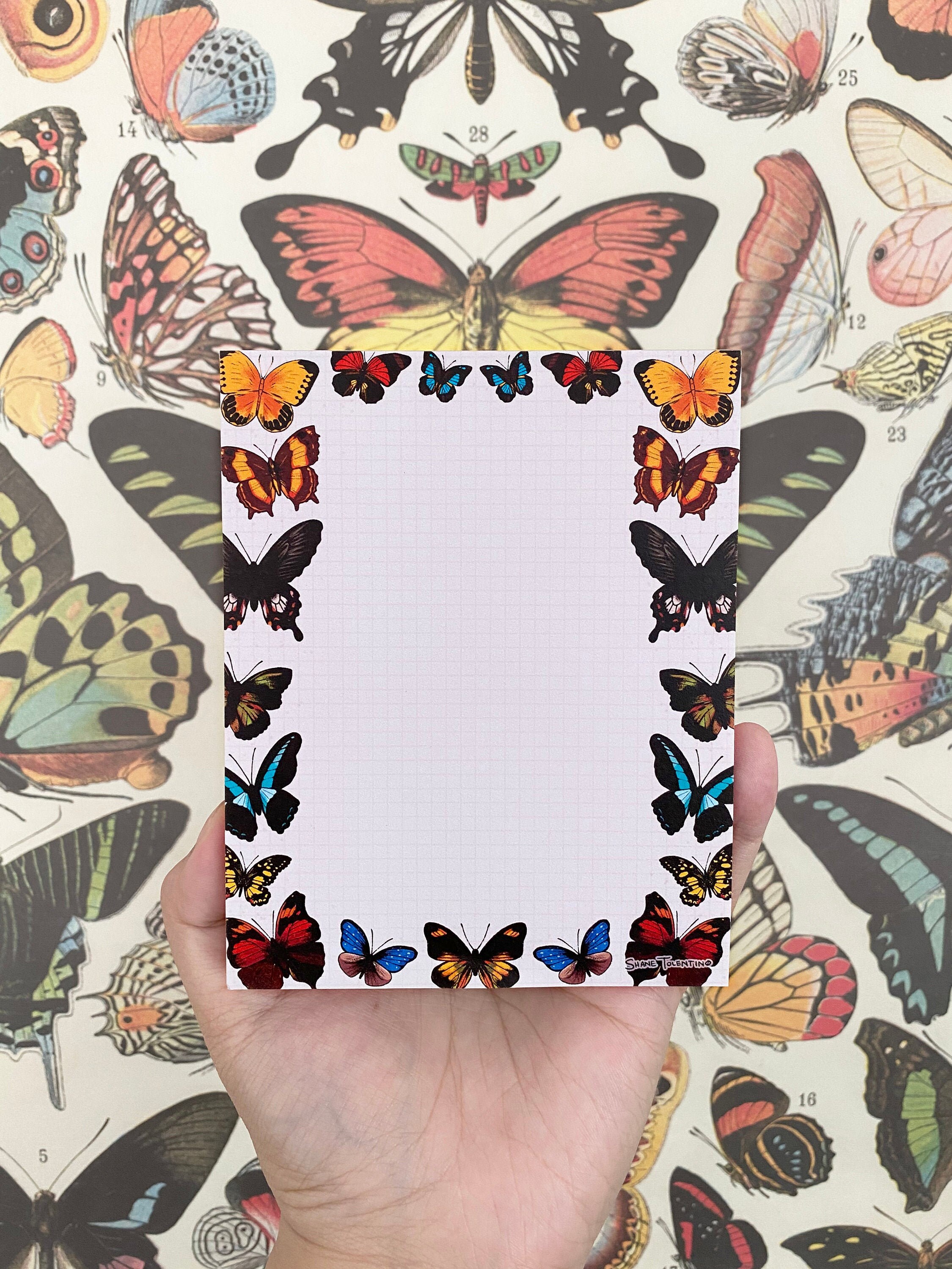 Butterfly Notepad Cottagecore Stationery Insect Tear Away - Etsy