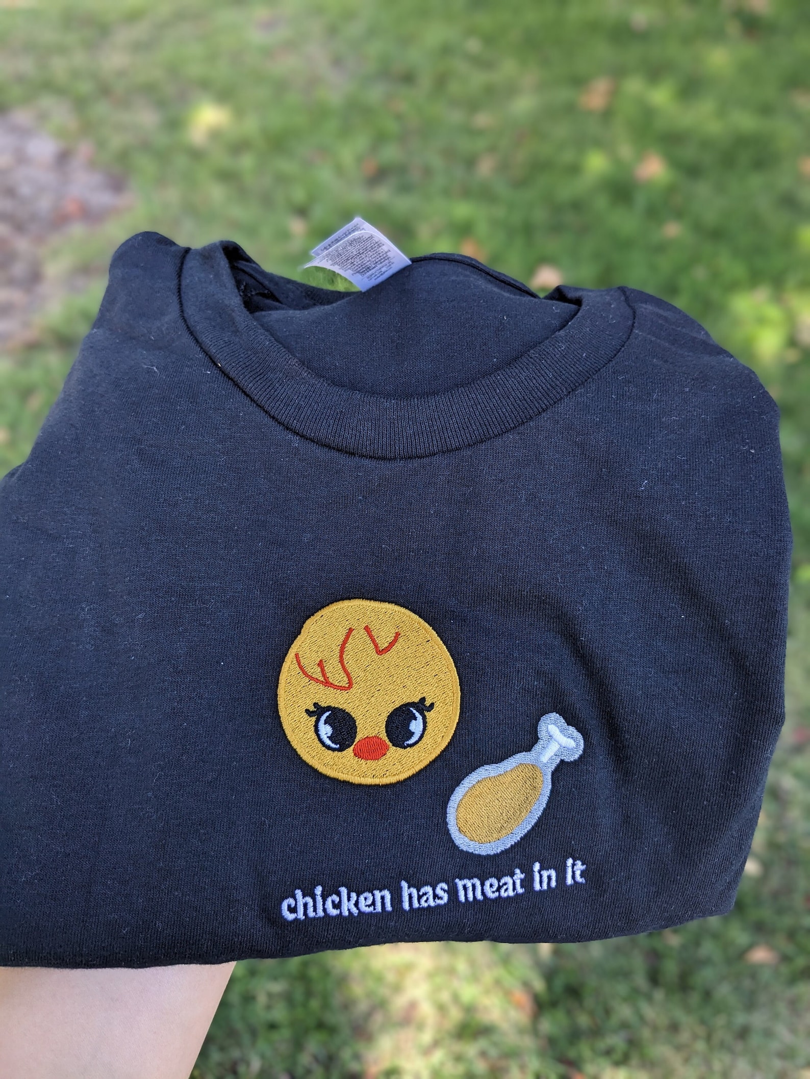 Bbokari Skzoo Felix Stray Kids chicken Has Meat on It Embroidered Tee ...