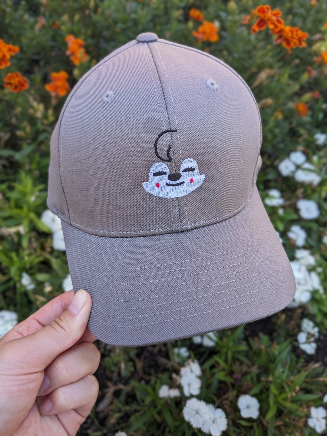 Stray Kids SKZ Bang Chan Skzoo Wolfchan Face Embroidered Grey Dad Cap ...