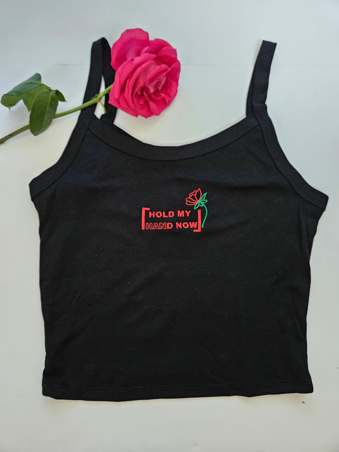 Stray Kids Han Jisung Hold My Hand Now With Rose Embroidered Cropped ...