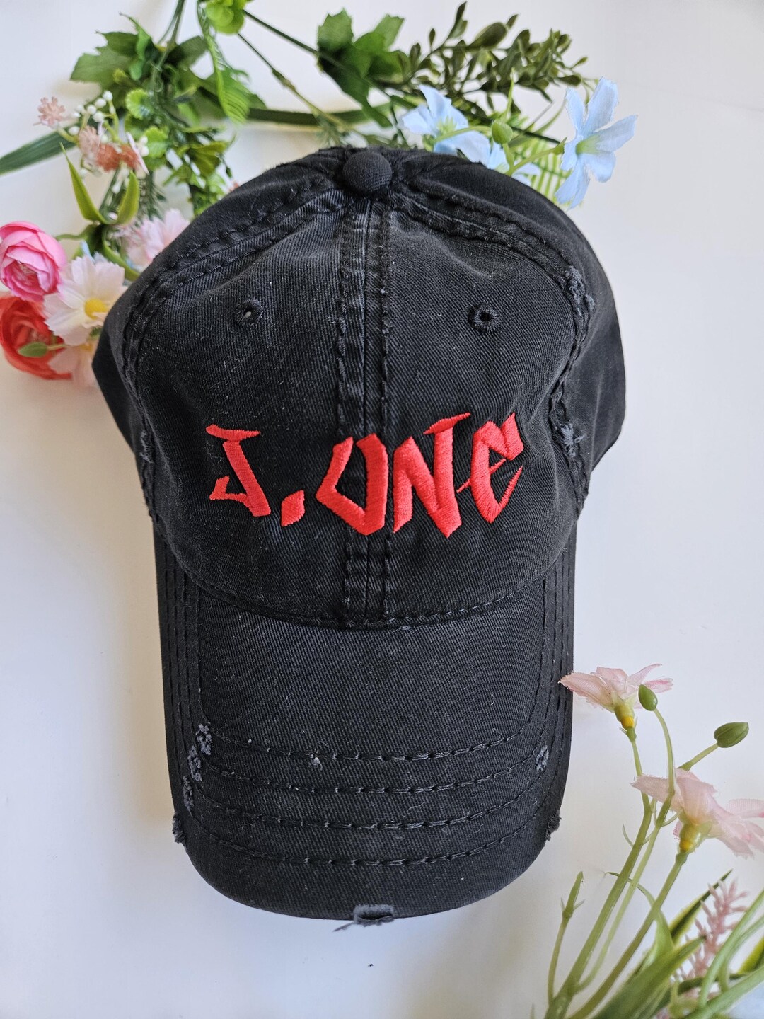 Stray Kids Han Jisung J.one 3RACHA Embroidered Distressed Dad Hat Cap ...