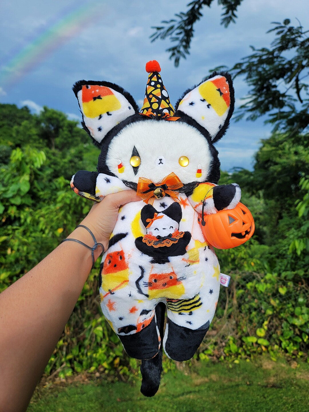 Candy Corn Kitty Jumbo Size Plushie - Etsy