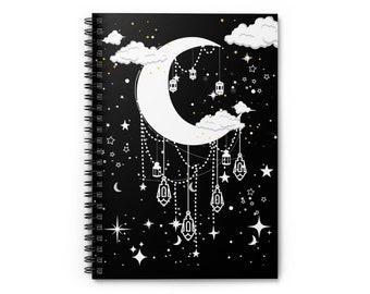 Moon Phases Spiral Notebook Dot Journal - Etsy