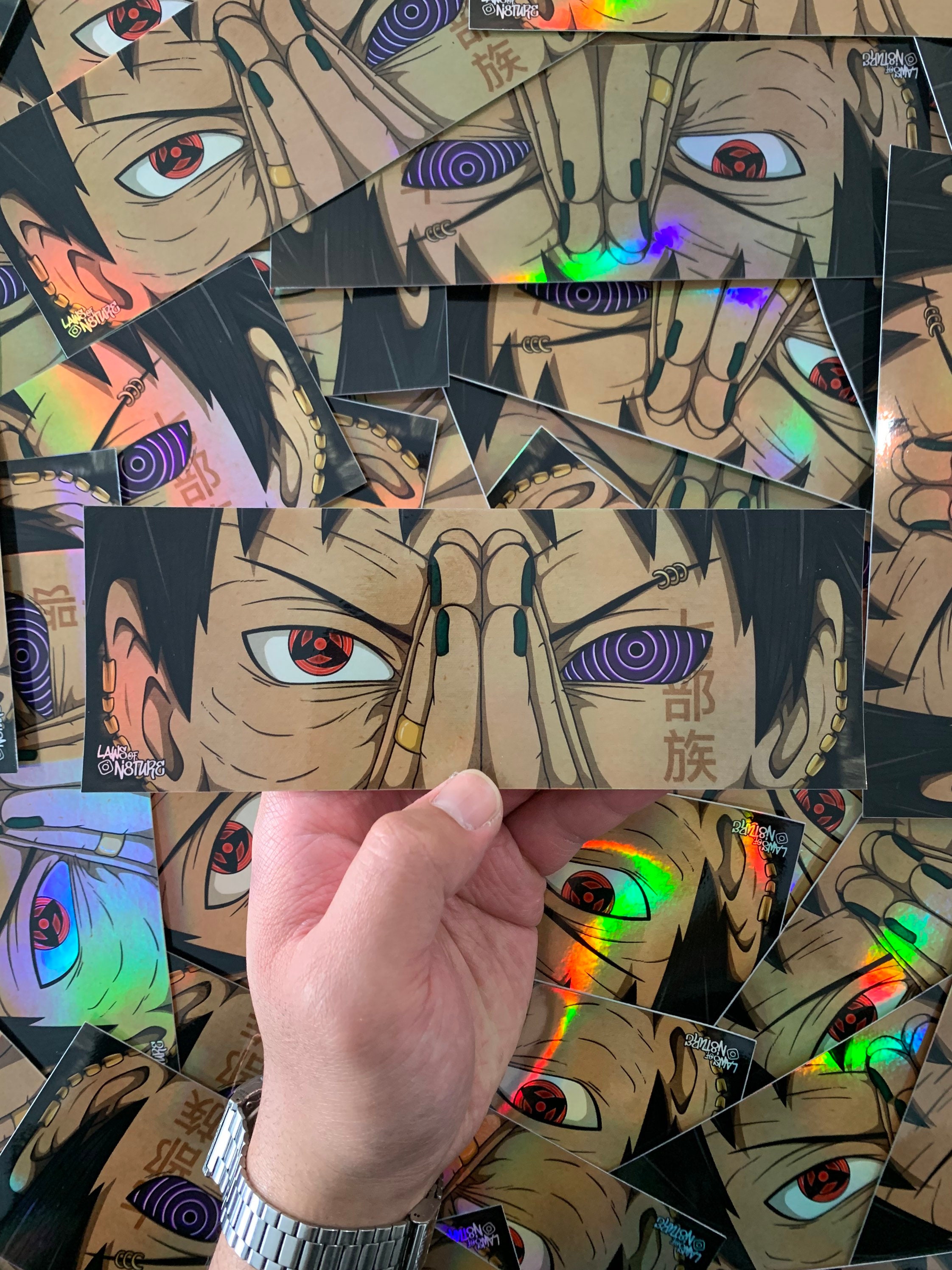 Obito Uchiha うちはオビト Holographic Obito Sticker Slap, Anime Sticker ...