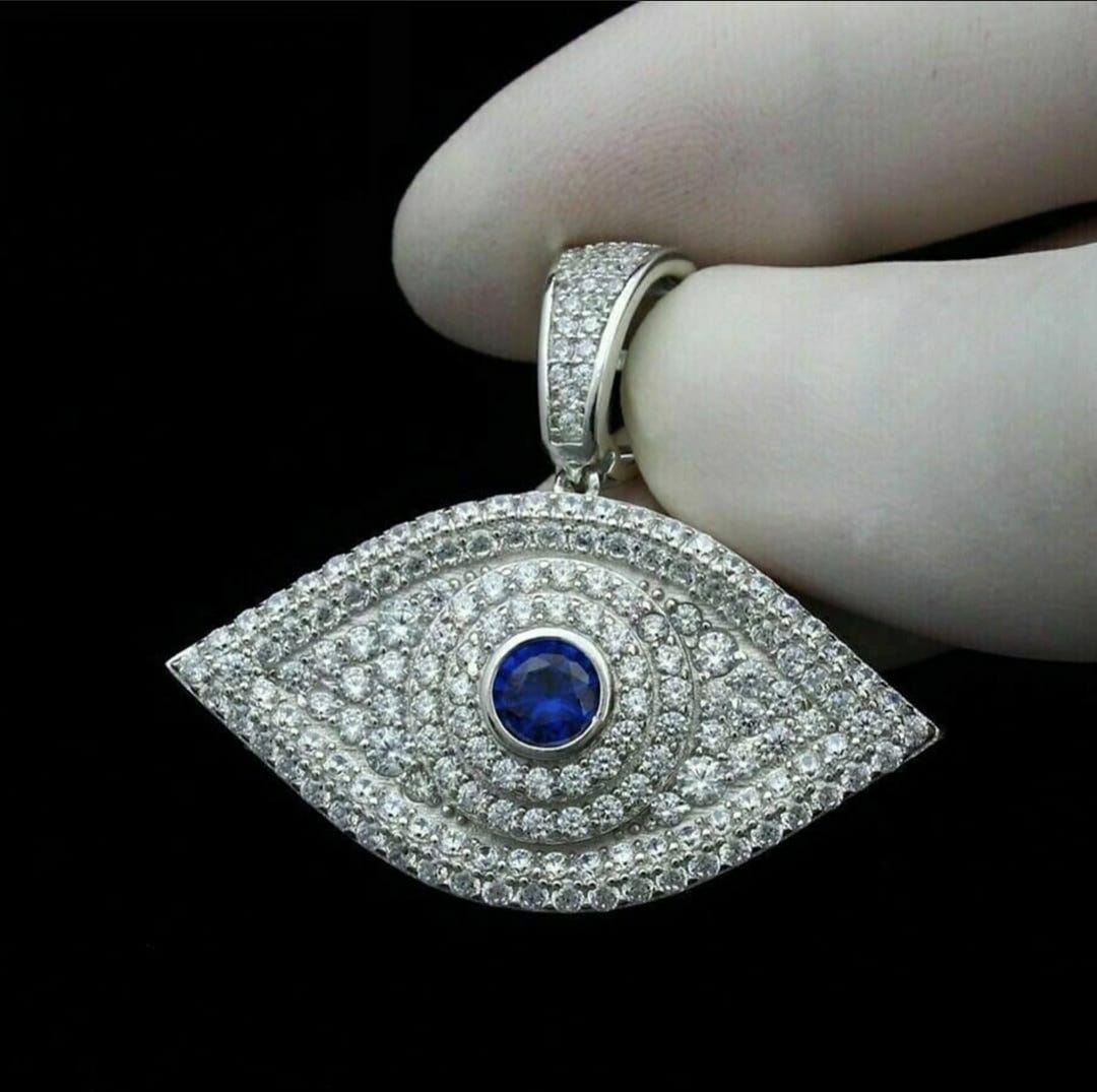 Evil Eye Pendent, Evil Eye Diamond Pendent, Blue Diamond Evil Eye ...