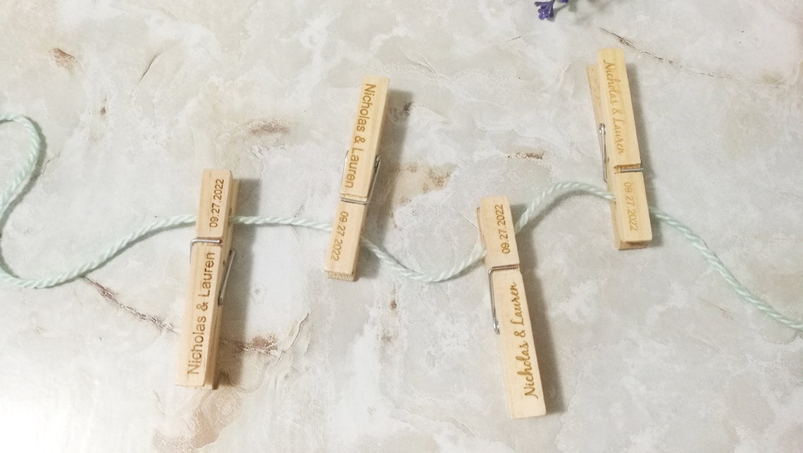 Personalized Wooden Clothespins Wedding Clothespins Party Favor ...