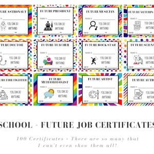 End of School Award Certificates | 100 Certificates - Future Jobs for ...