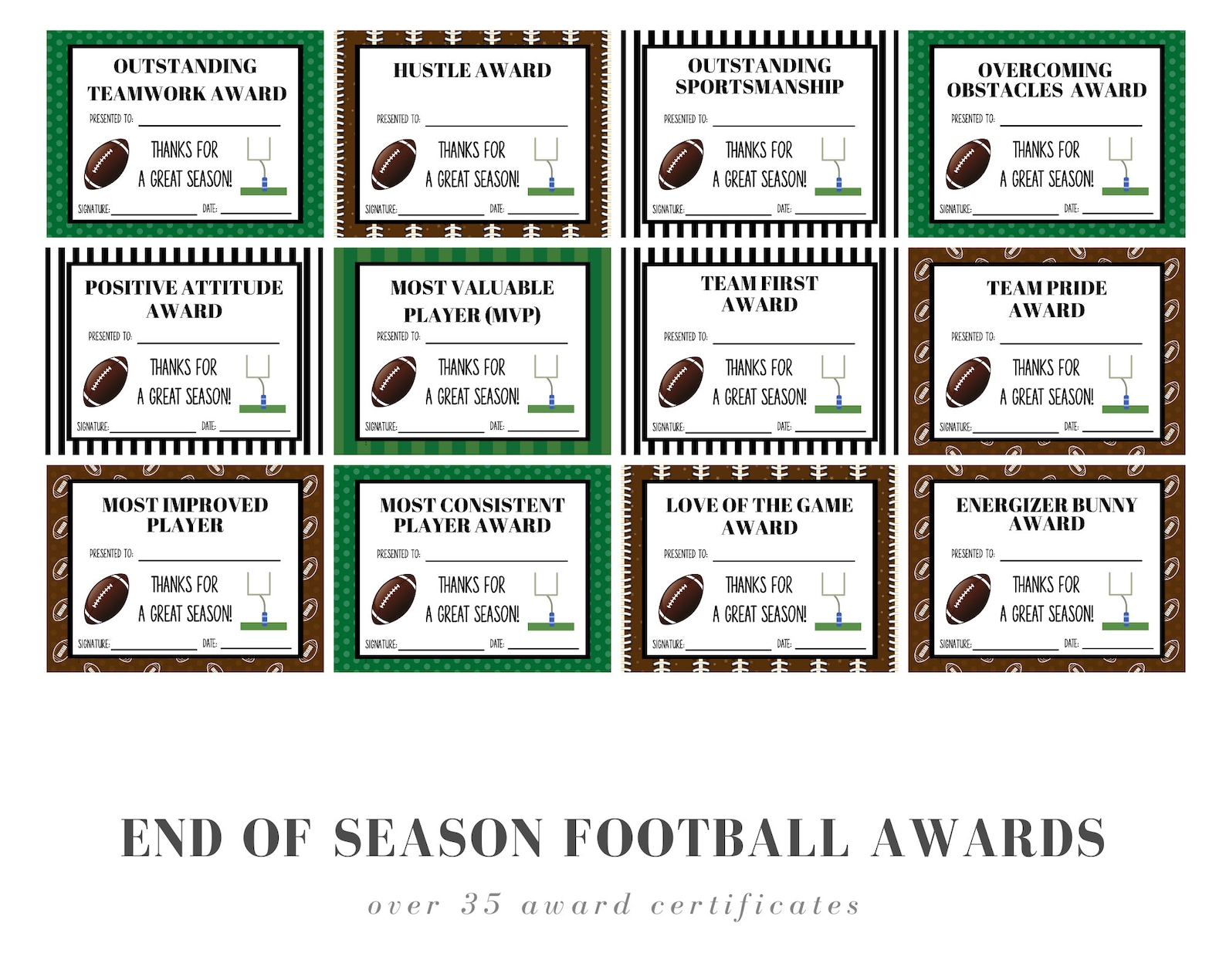 End of Season Football Award Certificates | 30+ Football Certificates ...