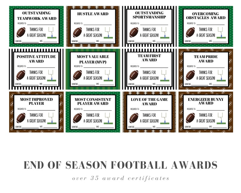 End of Season Football Award Certificates | 30+ Football Certificates ...