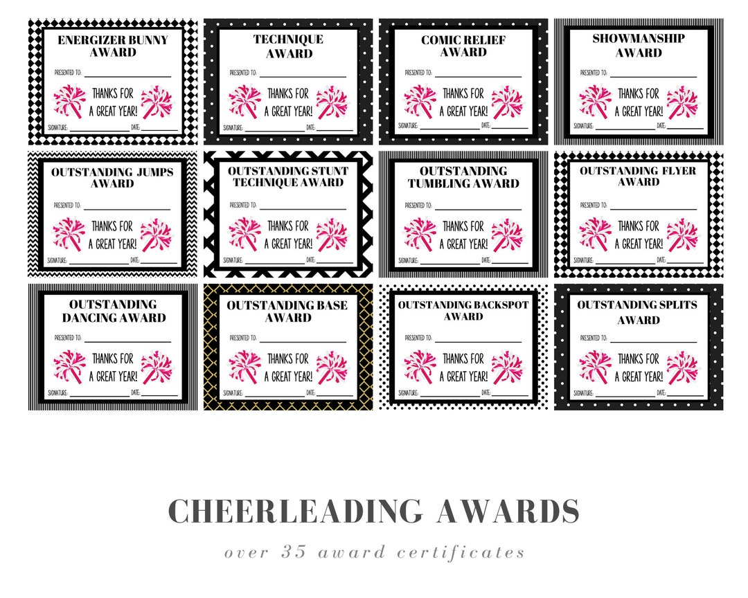 Cheerleading Award Certificates | Cheer Award Certificates - Etsy