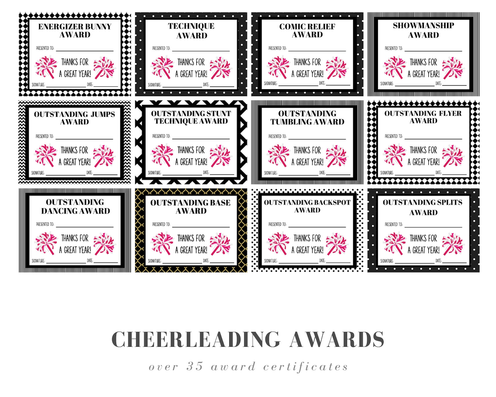 Cheerleading Award Certificates Cheer Award Certificates - Etsy