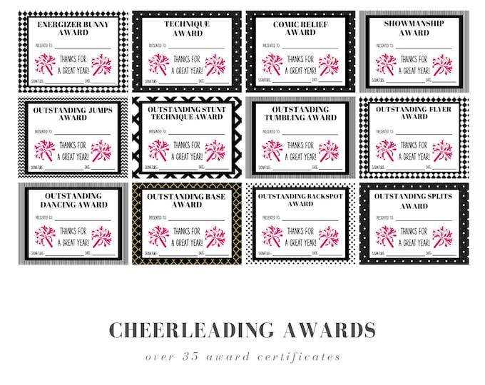 Cheerleading Award Certificates | Cheer Award Certificates - Etsy