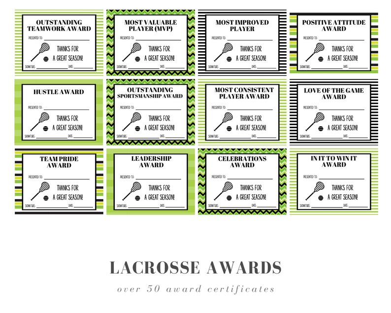 Lacrosse Award Certificates - Etsy