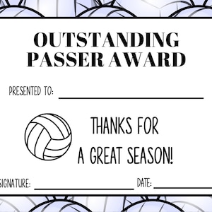 End of Season Volleyball Award Certificates | 30+ Volleyball ...