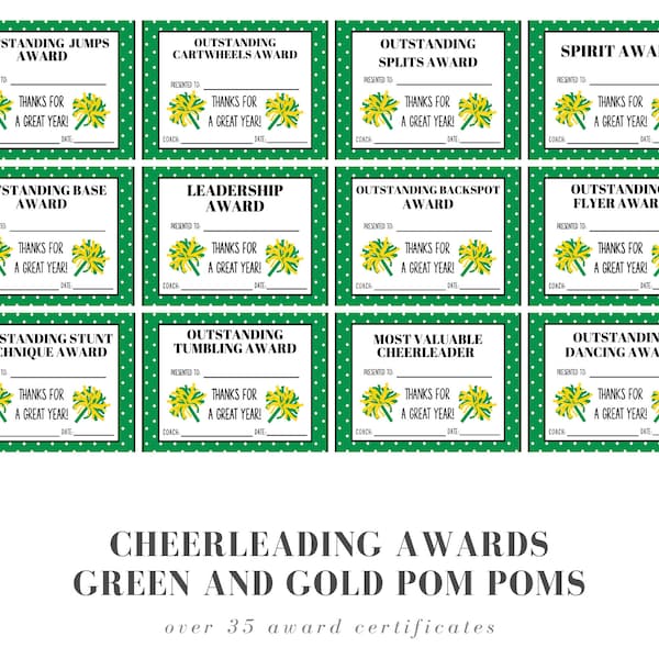 Green and Gold Cheerleading - Etsy