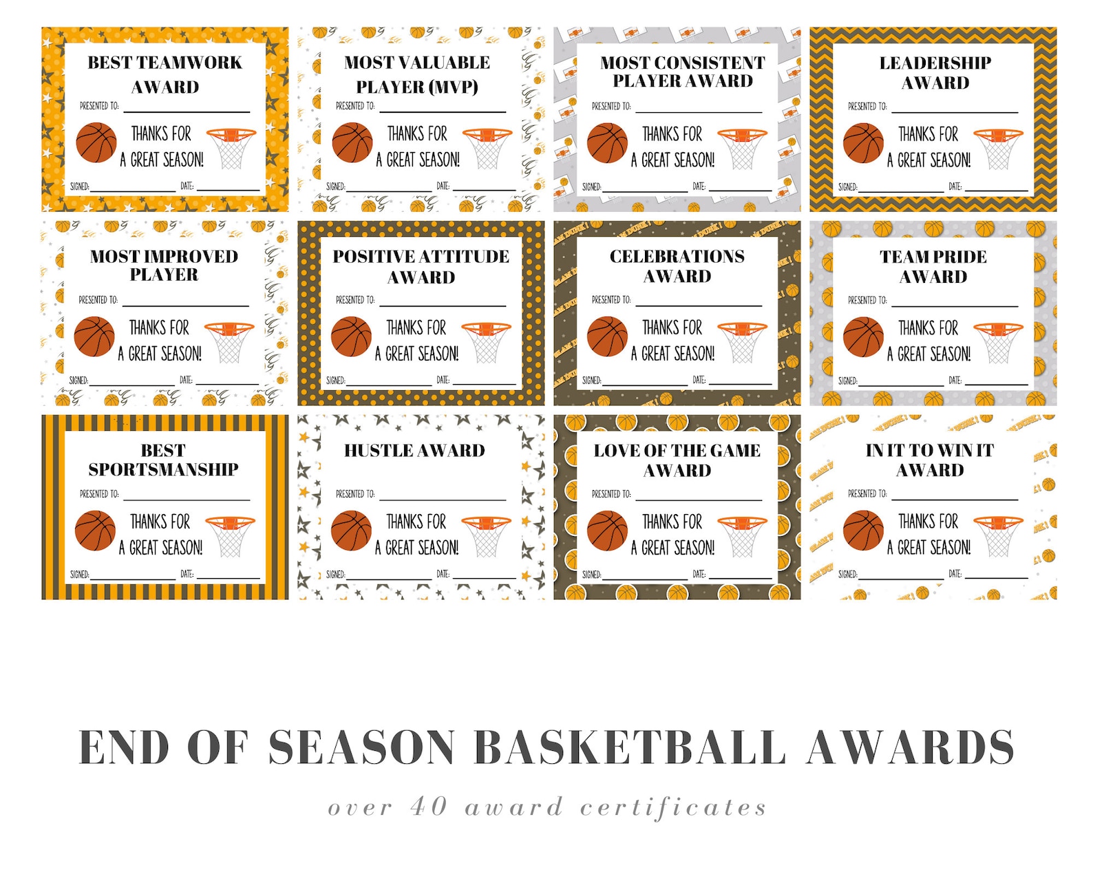 End of Season Basketball Award Certificates | 30+ Basketball ...