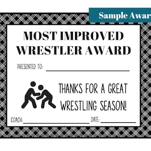 End of Season Wrestling Award Certificates | 30 Wrestling Awards for ...