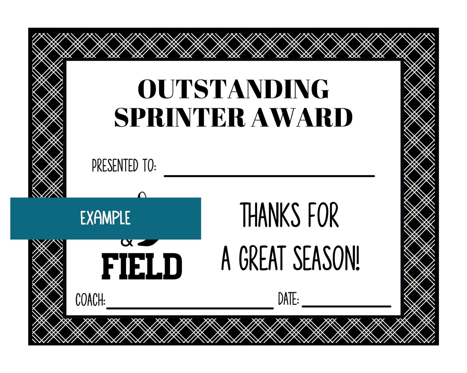 Track and Field Award Certificates of Achievement Digital Awards ...