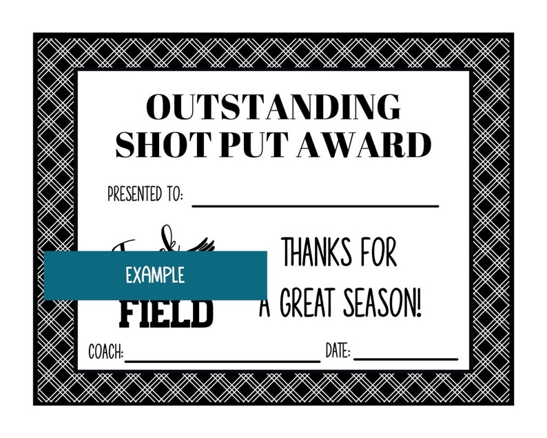 Track and Field Award Certificates of Achievement Digital Awards ...
