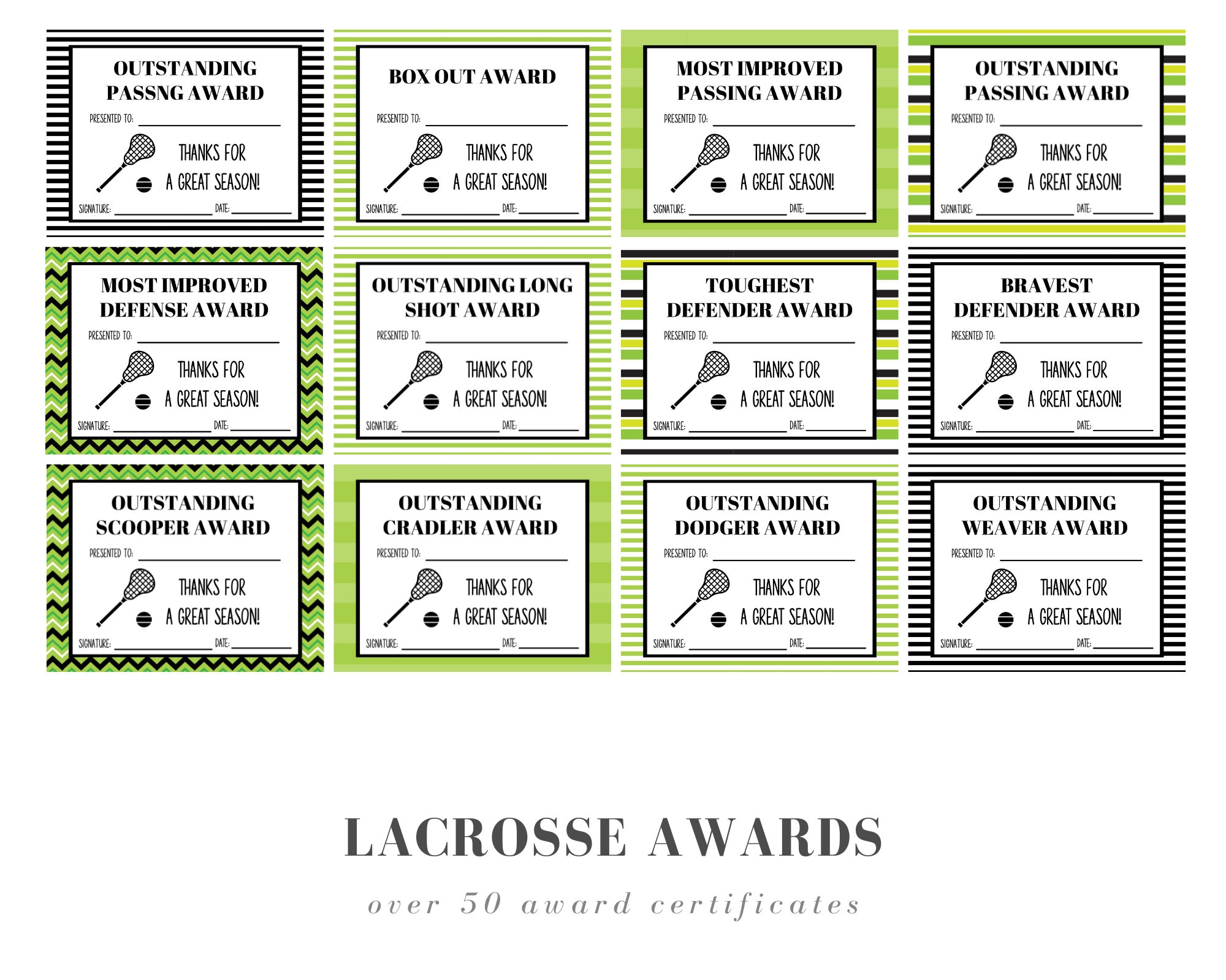 Lacrosse Award Certificates - Etsy