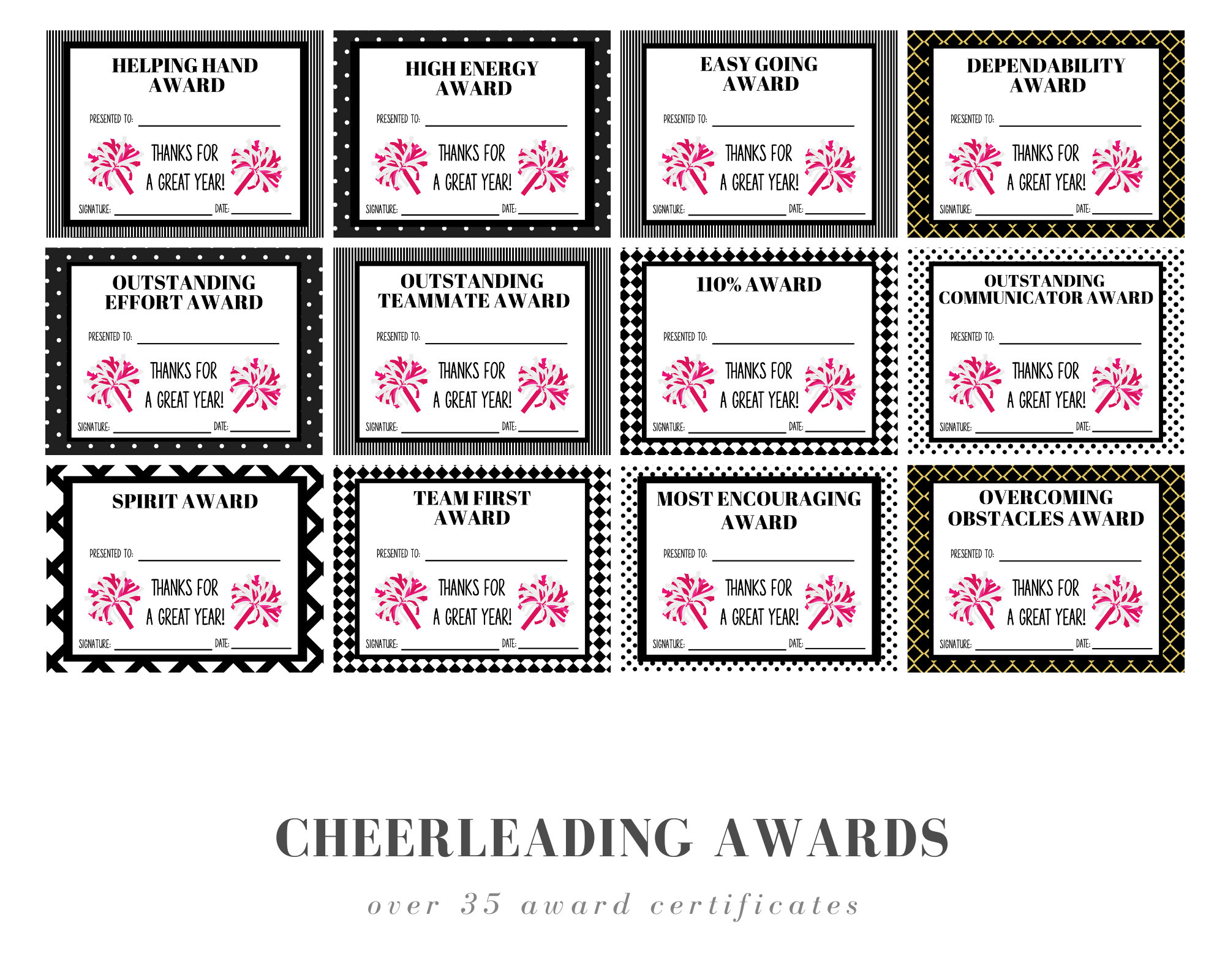Cheerleading Award Certificates | Cheer Award Certificates - Etsy