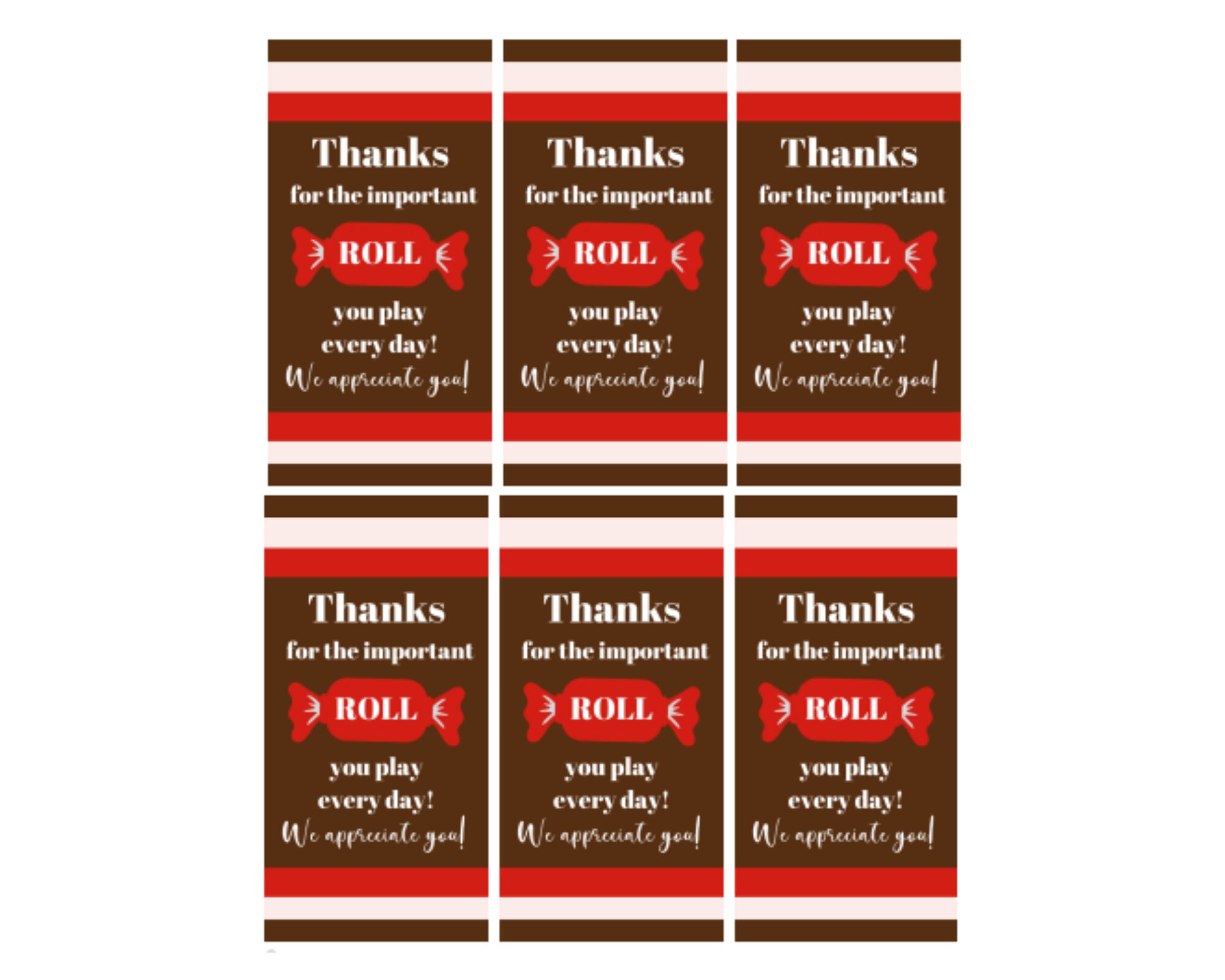 Editable Tootsie Roll Candy Printable Tags Thank You Candy | Etsy