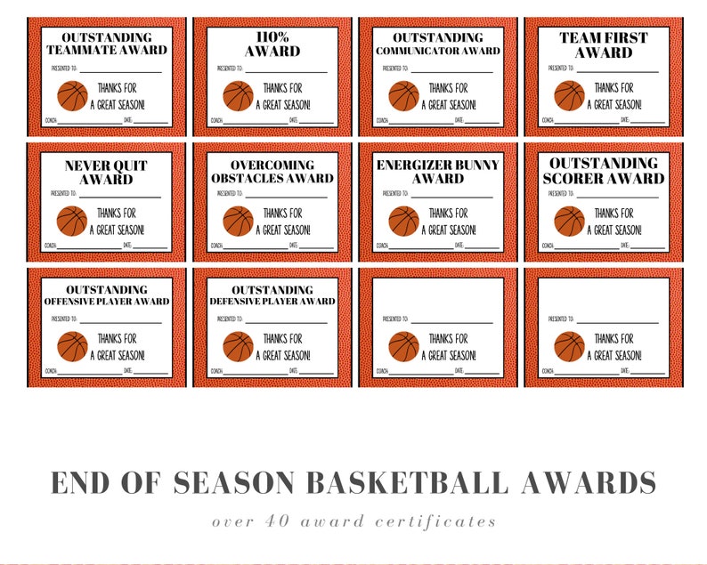 End of Season Basketball Award Certificates | 35+ Basketball ...