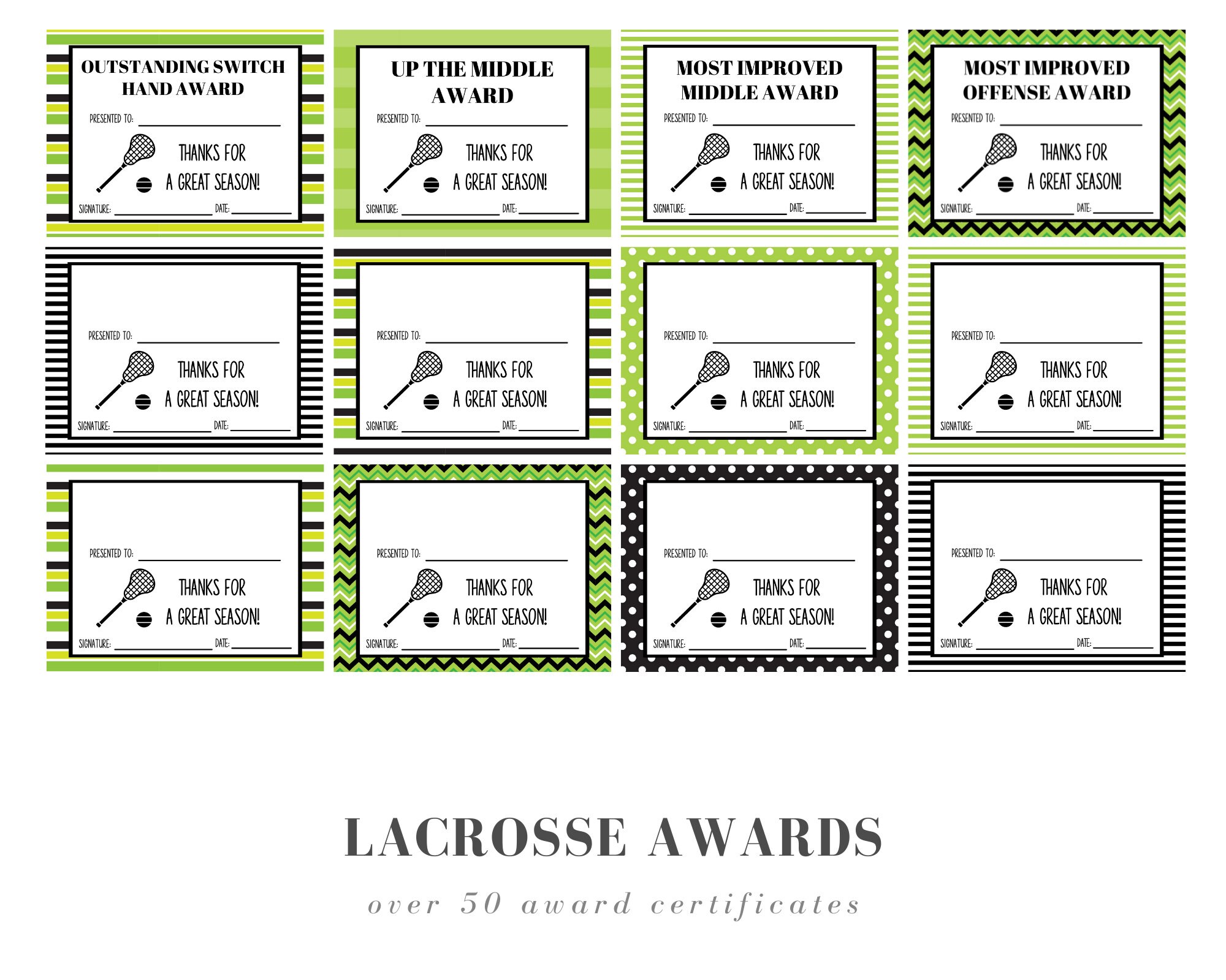 Lacrosse Award Certificates - Etsy