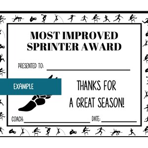 Editable End of Season Track and Field Award Certificates of ...